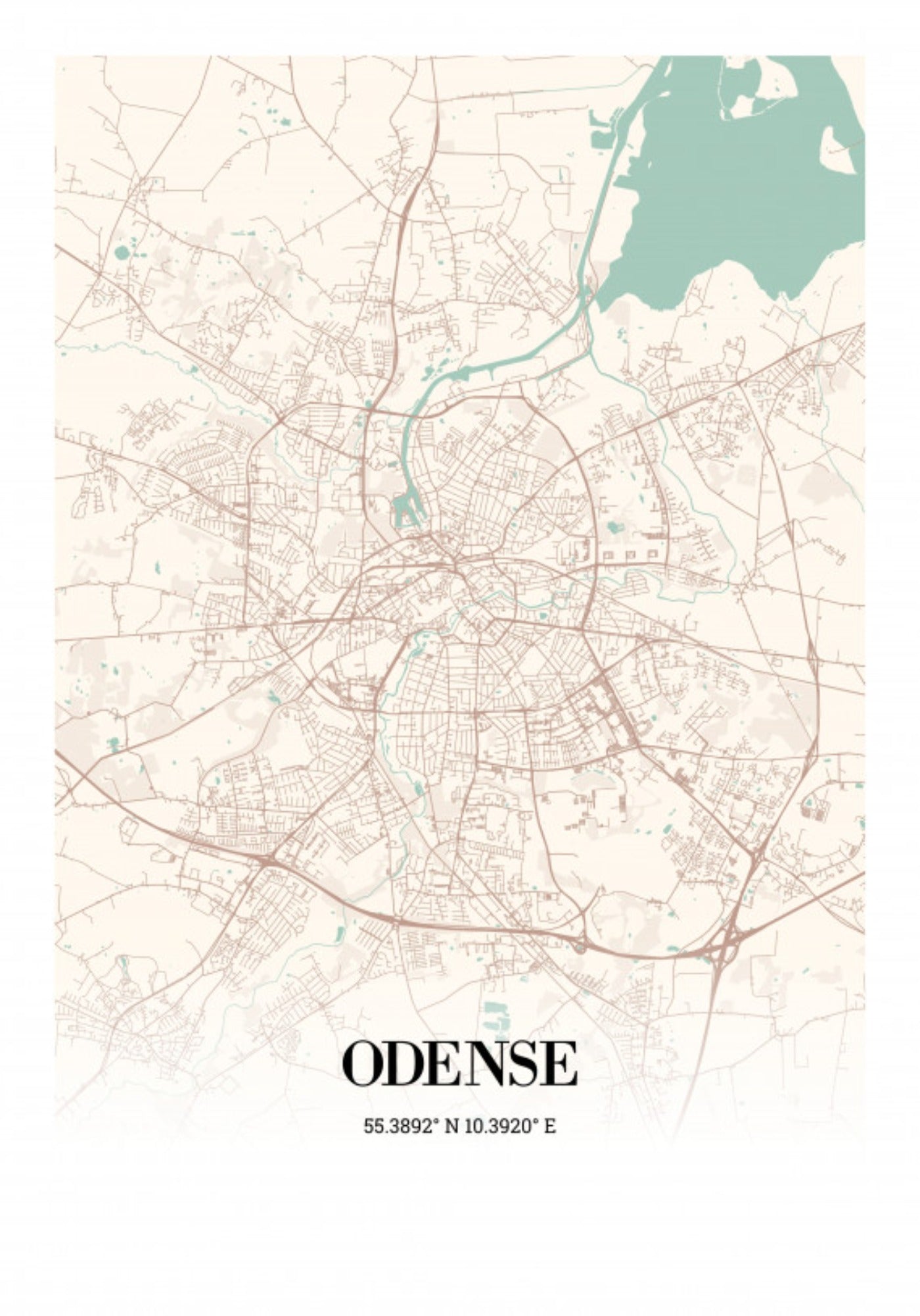 Odense byplakat – stilrent kort i grafisk design – Plakana