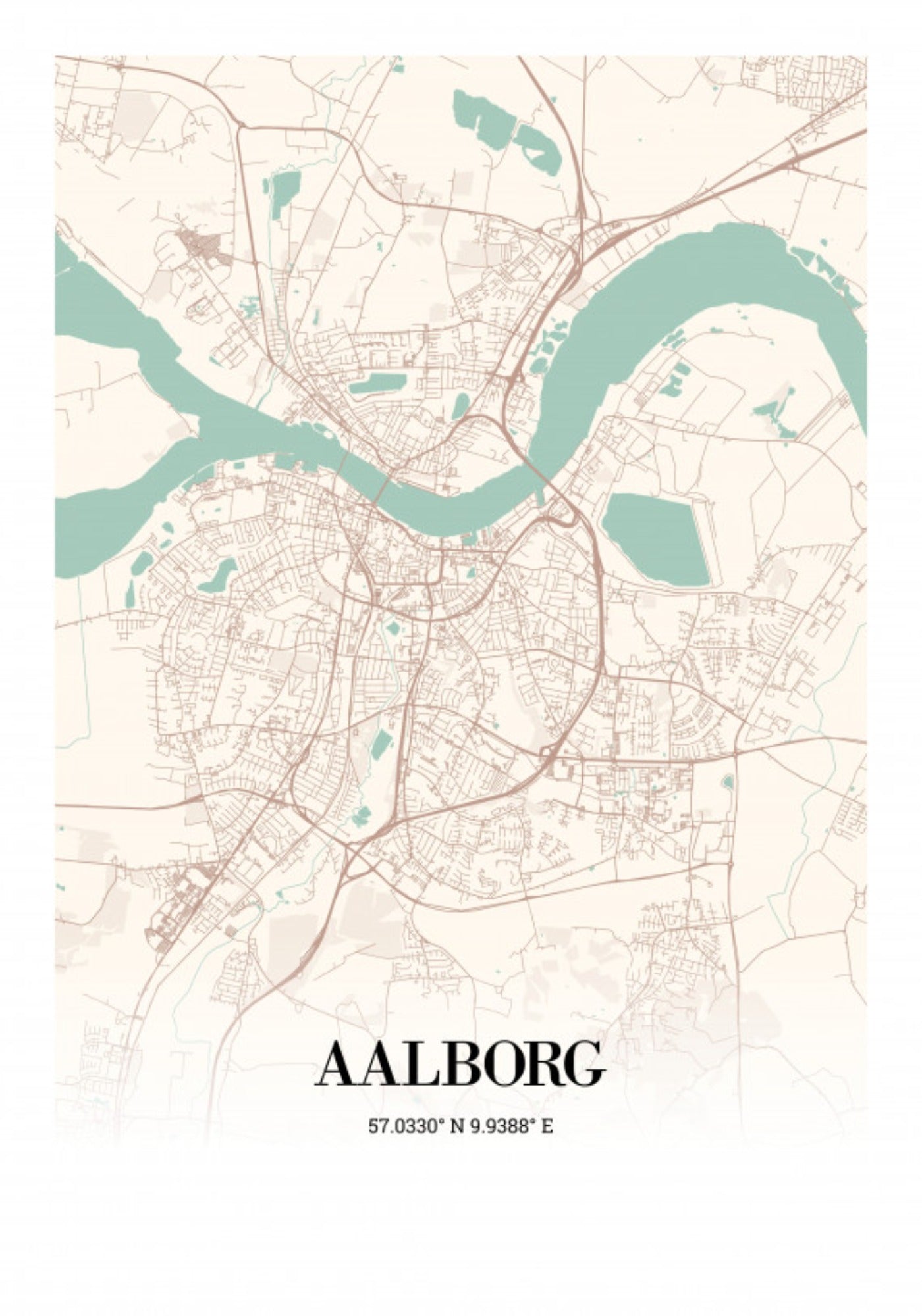 Aalborg byplakat til det moderne hjem | Gratis levering – Plakana