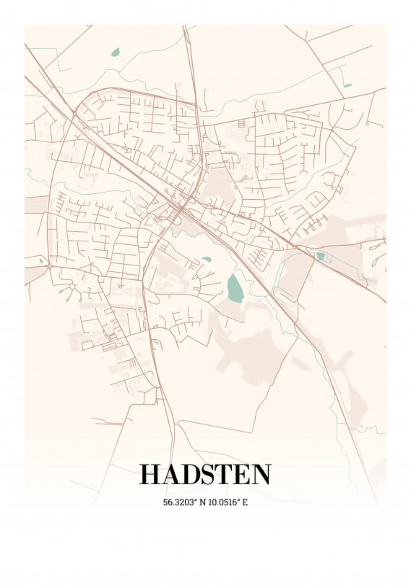 Hadsten byplakat | Få din by som plakat | +250 byer | Gratis levering ...